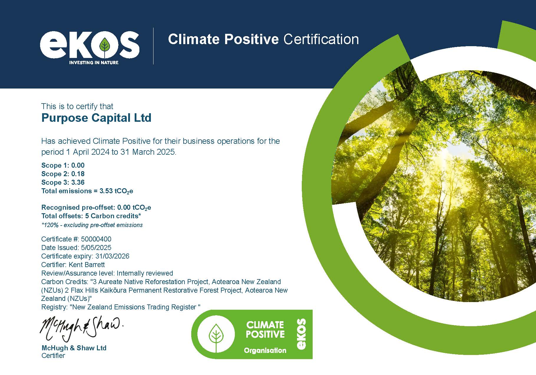 Purpose Capital's Climate Positive Re-certification – Purpose Capital
